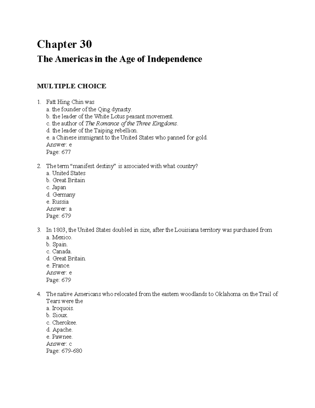 Bentley 5 TB CH30 - Mr. Cooper Chapter 30 Answers on The Americas ...