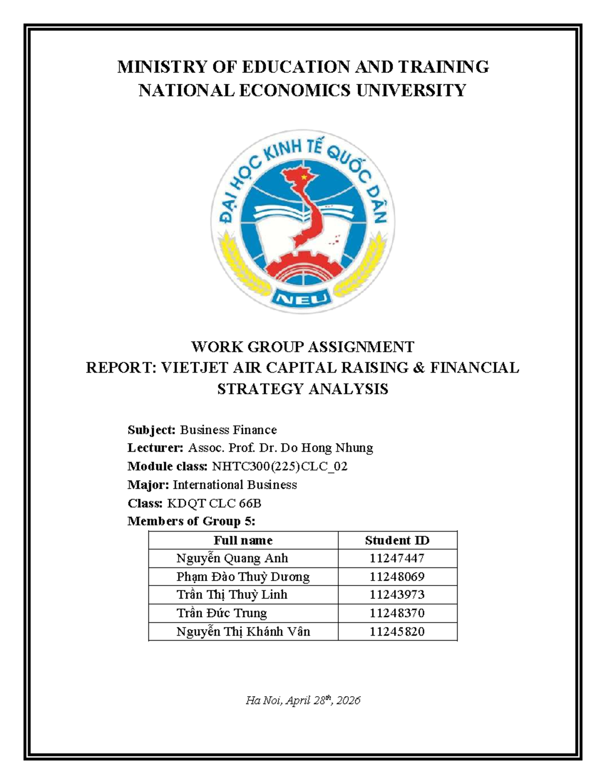 NHTC300(225)CLC_02: Vietjet Air Capital Raising Strategy Analysis - Studocu