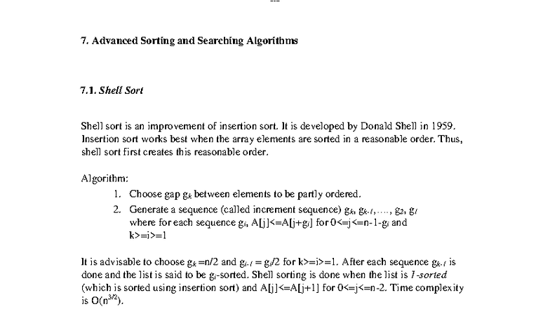 Chapter 8: Advanced Sorting Algorithms in Data Structures (lOMoAR ...