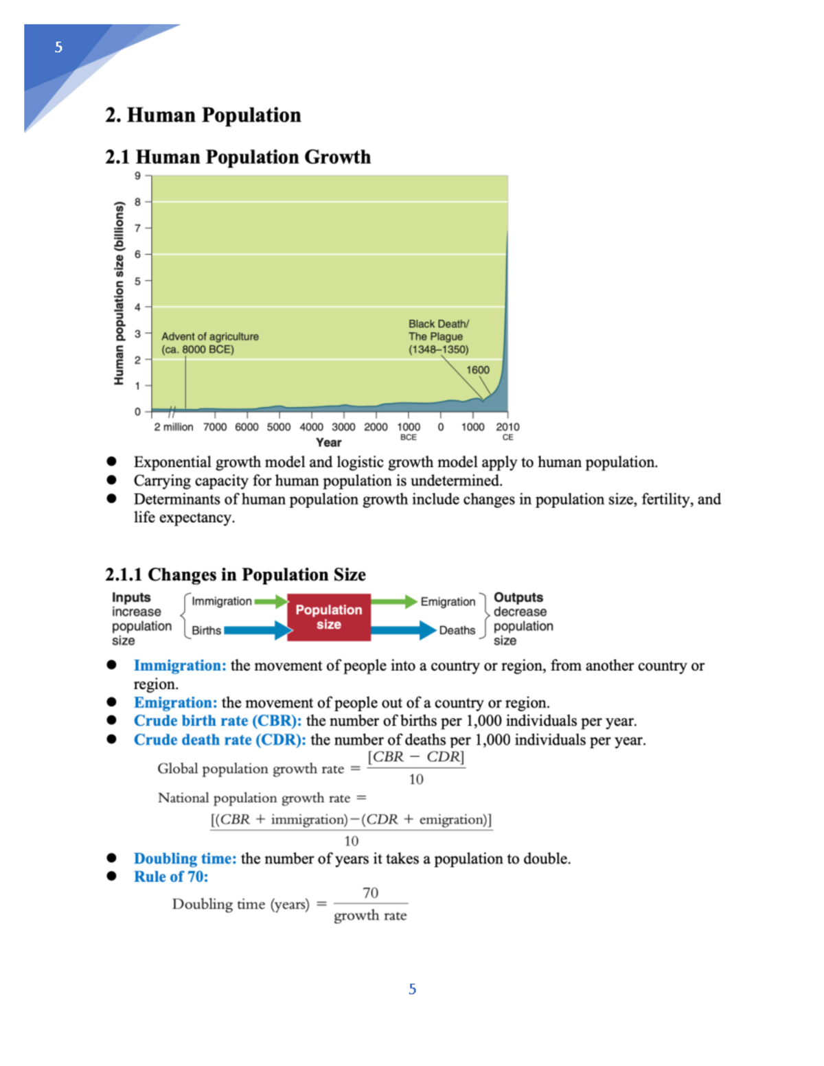 Chapter 8: Human Population Growth and Dynamics (AP) - Studocu