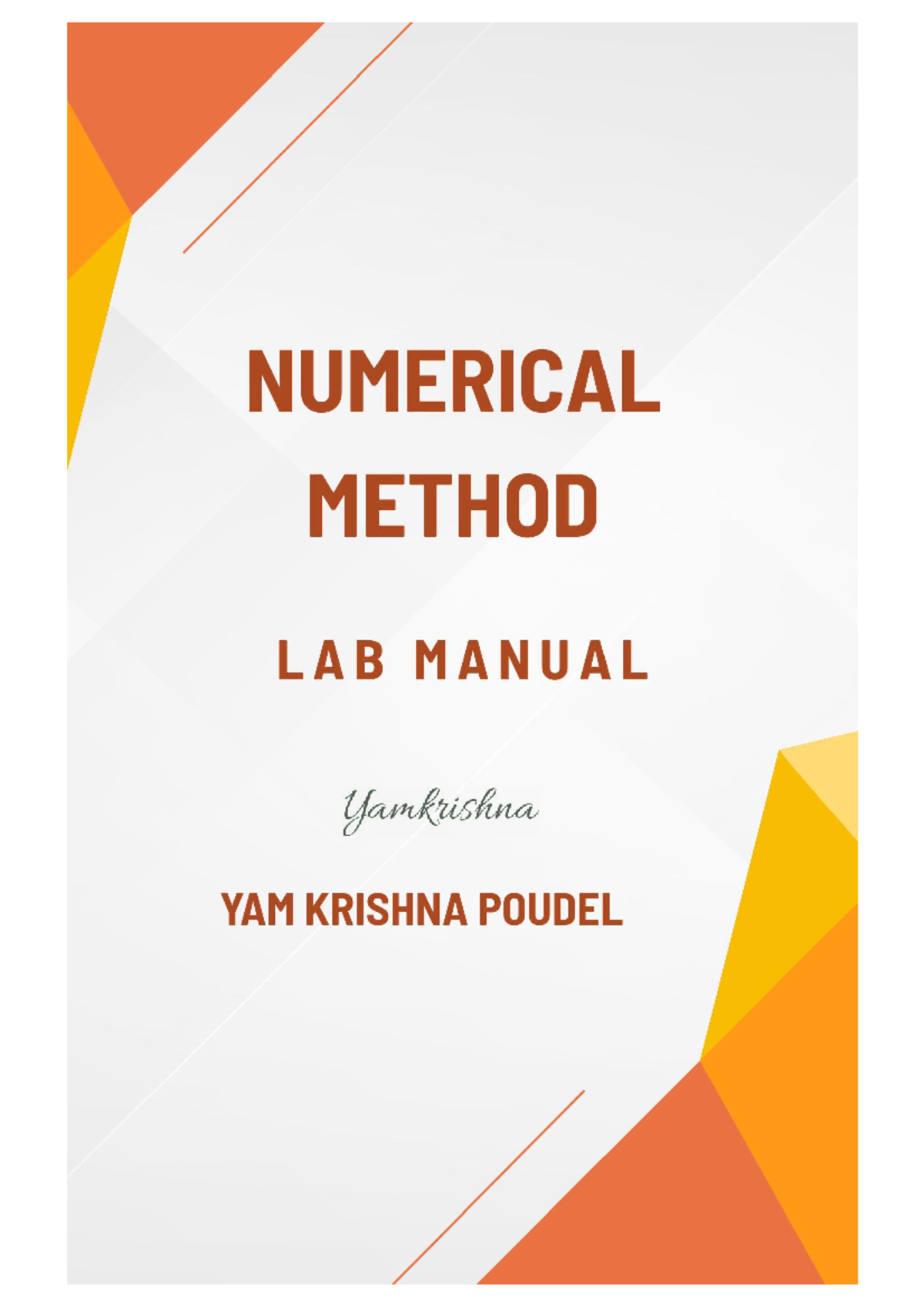 Numerical techniques lab manual: MATLAB experiments and operations - Studocu