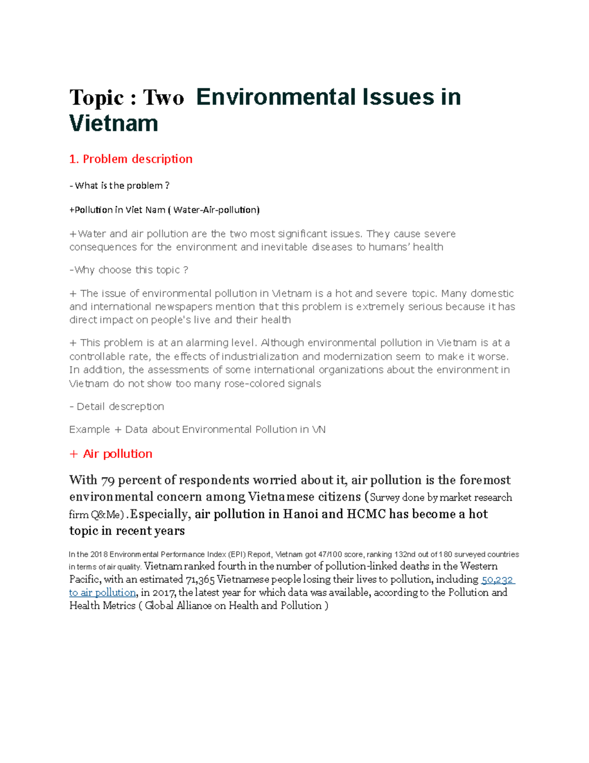 Presentation-LSP - zxczxczxc - Topic : Two Environmental Issues in ...
