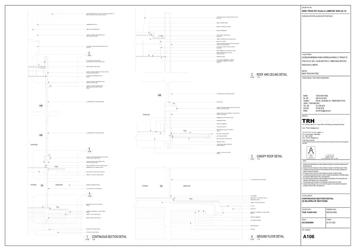 A106 Construction Drawing for Teoh Kuala 2024 Project - Studocu