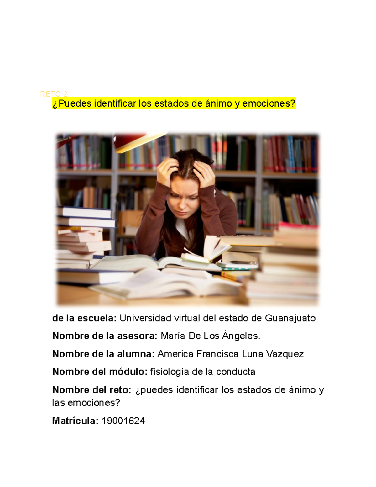 ¿Puedes identificar los estados de ánimo y emociones? R2 U1 - RETO 2: ¿Puedes identificar los ...