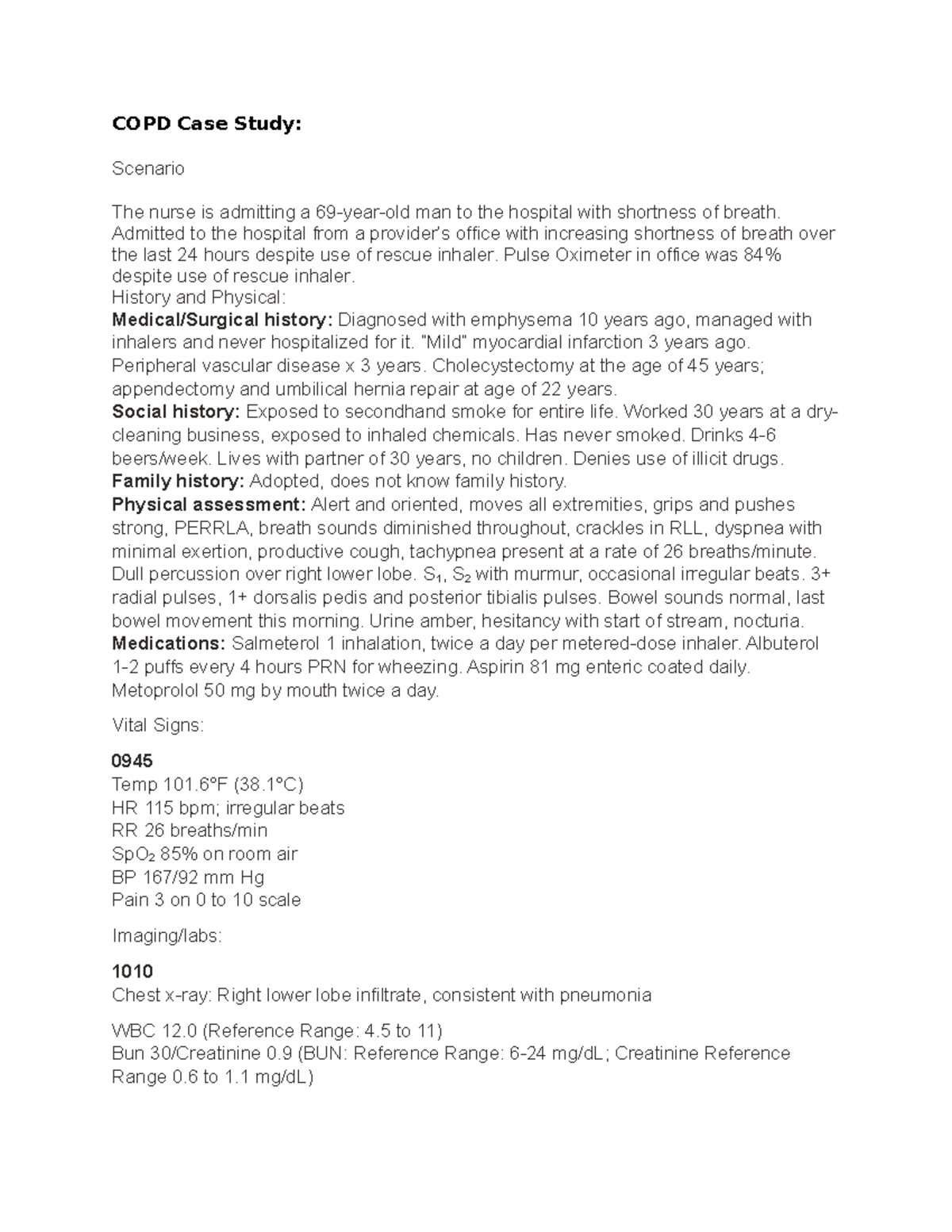 COPD Case Study: Clinical Insights on a Patient's Management and ...