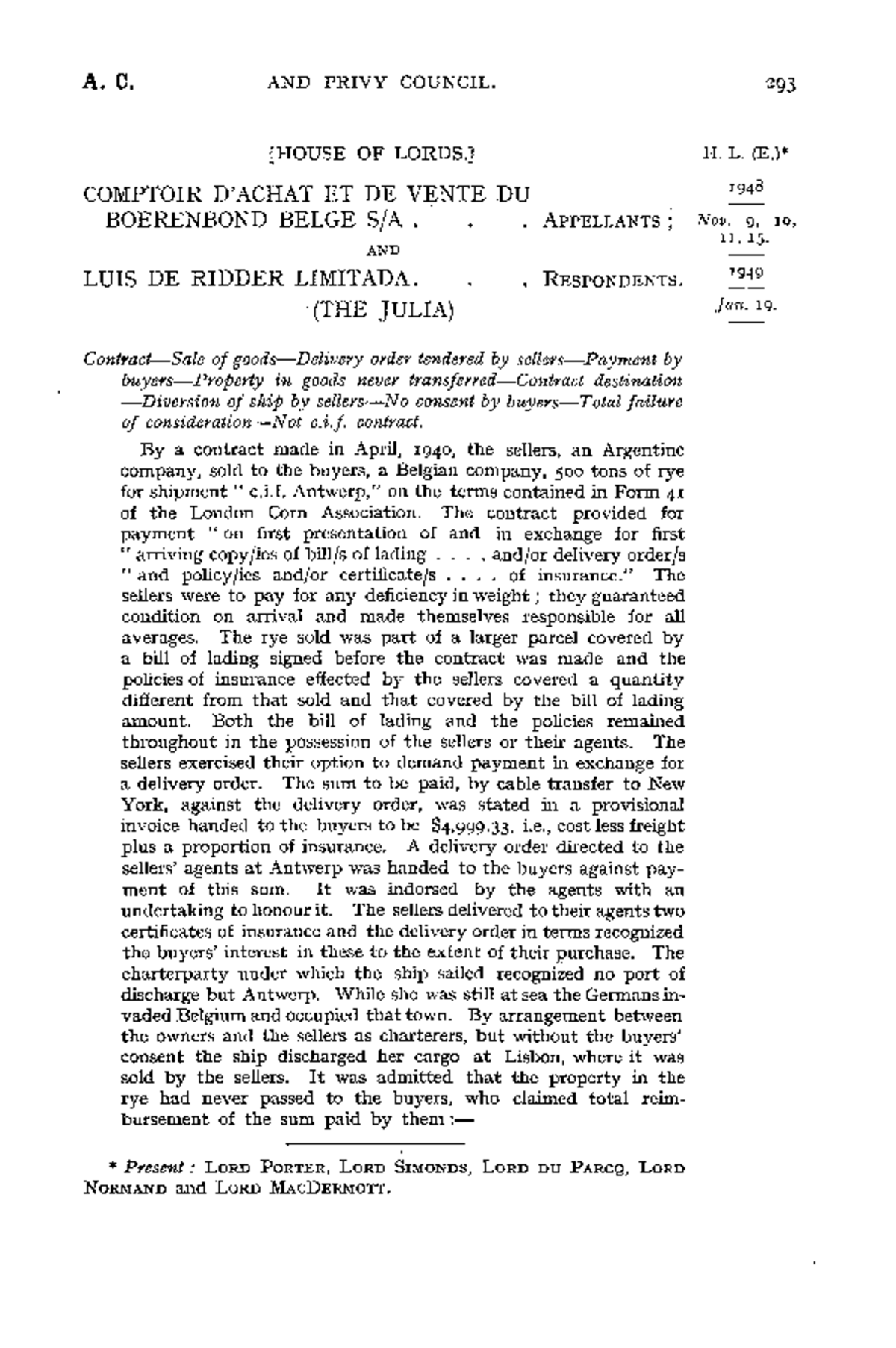 The Julia - Locus Classicus in ITL: Analyzing CIF Contracts - Studocu