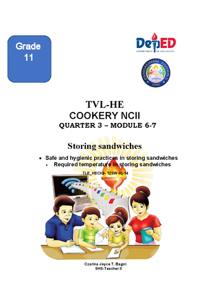 Q3 Module 4 G11 Cookery - TVL-HE COOKERY NCII QUARTER 3 – MODULE 4 ...