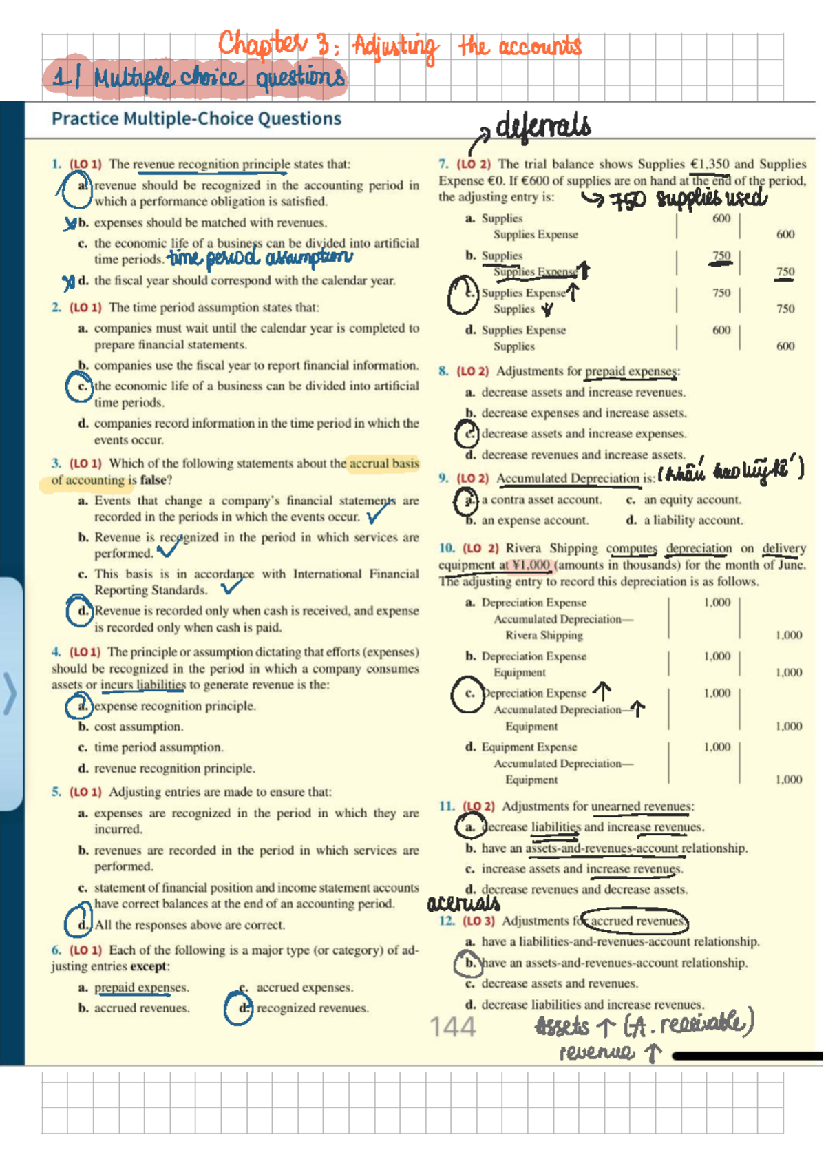 Chapter 3 adjusting the accounts: multiple choice practice questions - Studocu