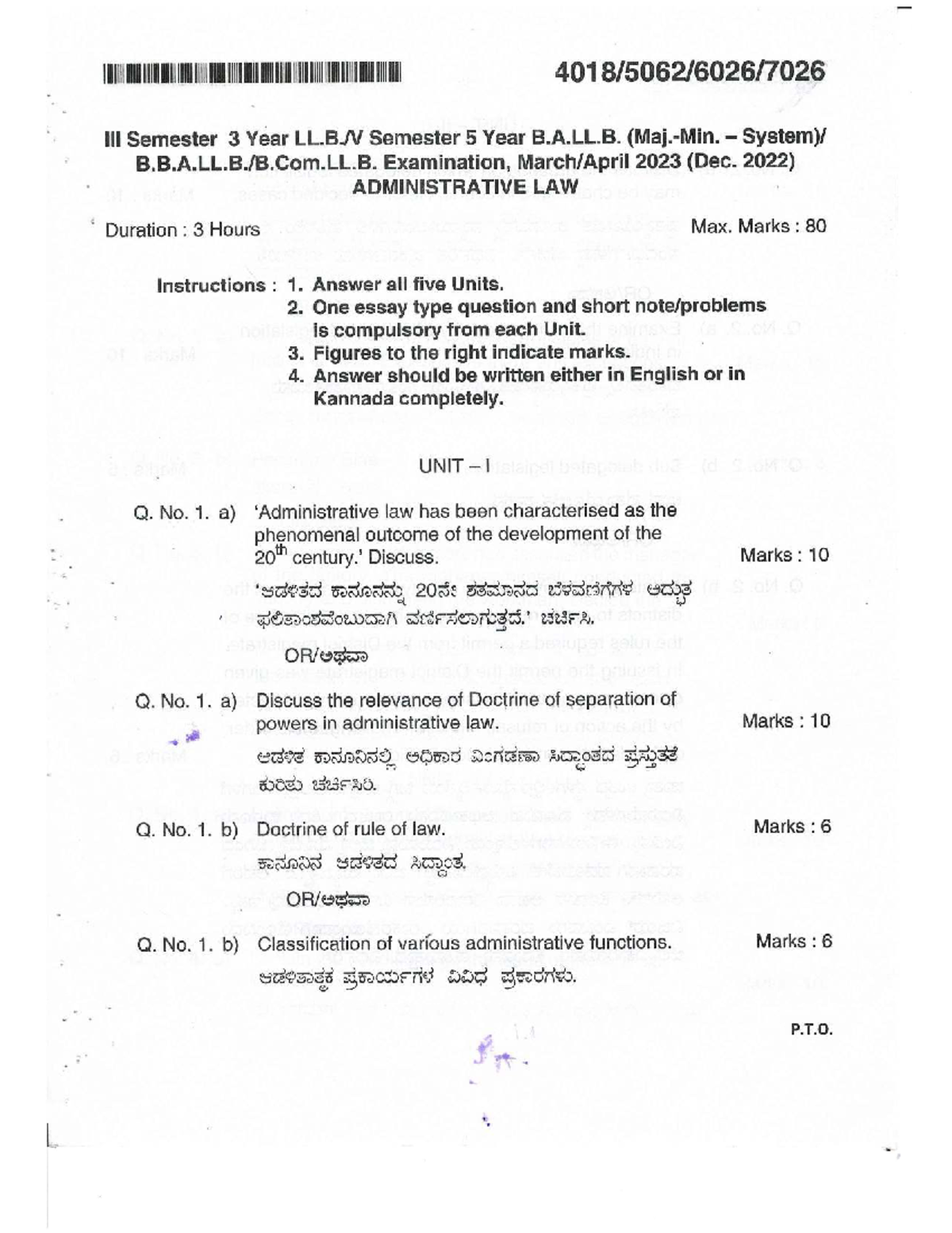 Administrative Law B.A.LL.B. Exam Notes - March 2023 - Studocu