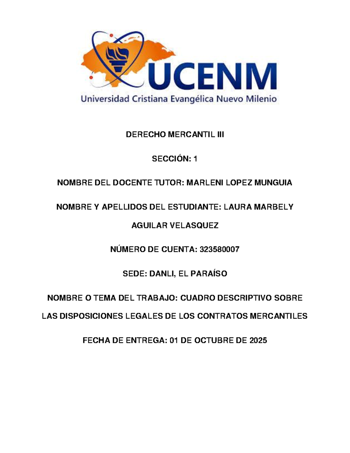 DERECHO MERCANTIL: Cuadro Descriptivo de Disposiciones Legales - Studocu