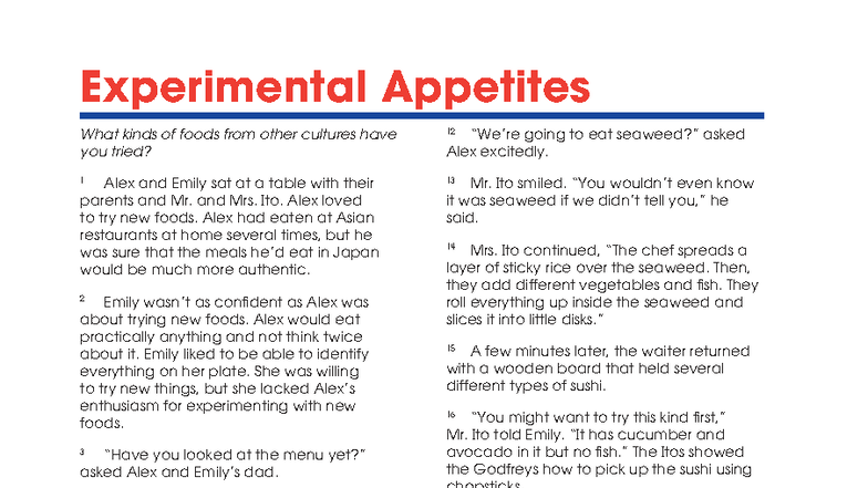 Hw3 - Experimental Appetites: Exploring Cultural Foods - Studocu