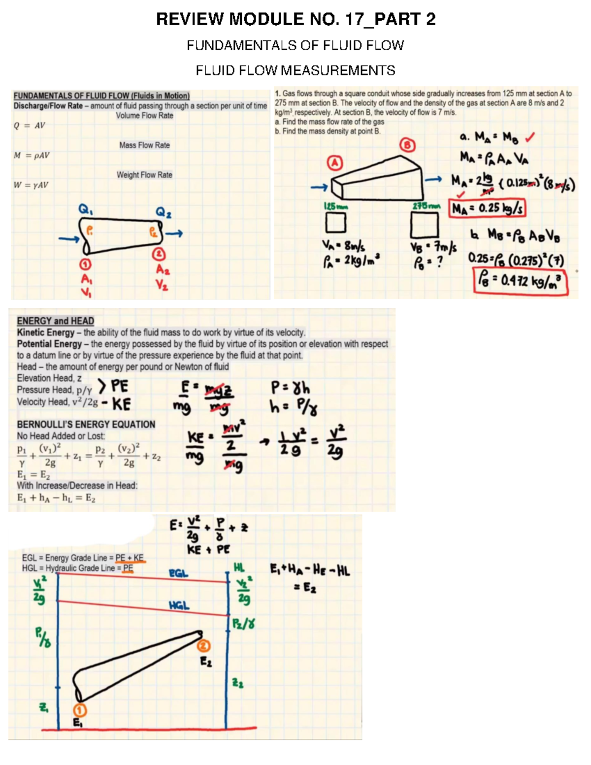 Hydrau - Fundamentals of fluid flow - Hydraulics - REVIEW MODULE NO. 17 ...