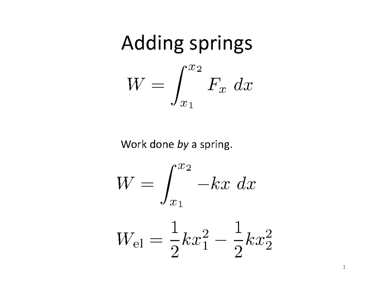 Elastic Potential Energy and Conservation of Mechanical Energy in ...