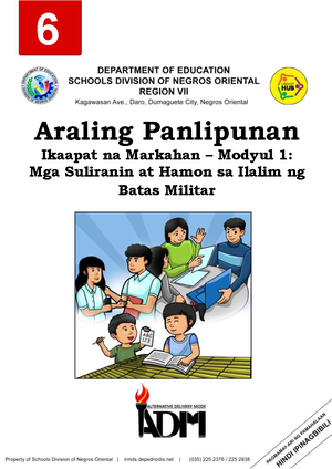 Final AP6 Q4 Wk4 - Grade 6 Araling Panlipunan Quarter 4 Week 4 - i 66 ...