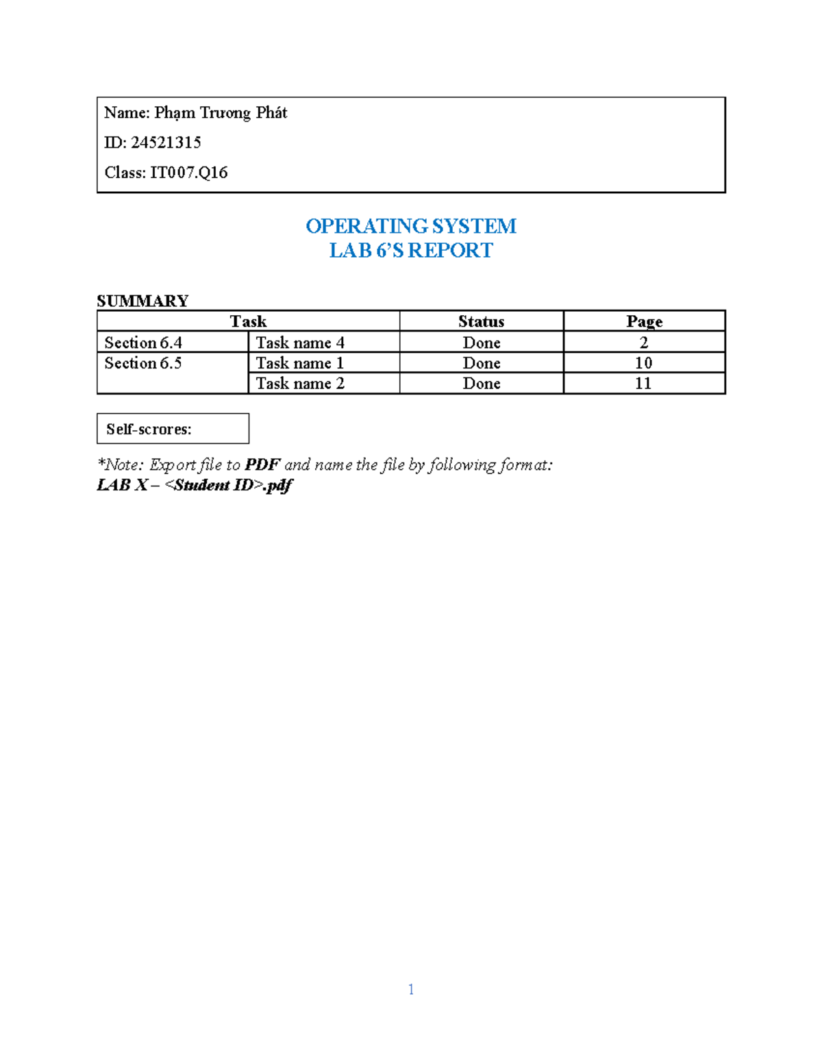 IT007.Q16 - Operating System Lab 6 Report: Page Replacement Algorithms ...