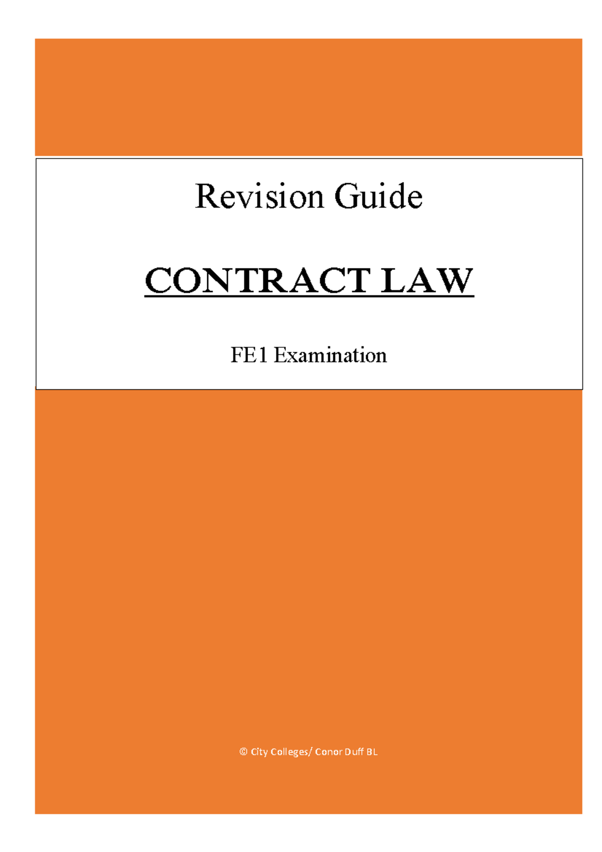 Revision Guide for CONTRACT LAW FE1 Exam - March 2025 - Studocu