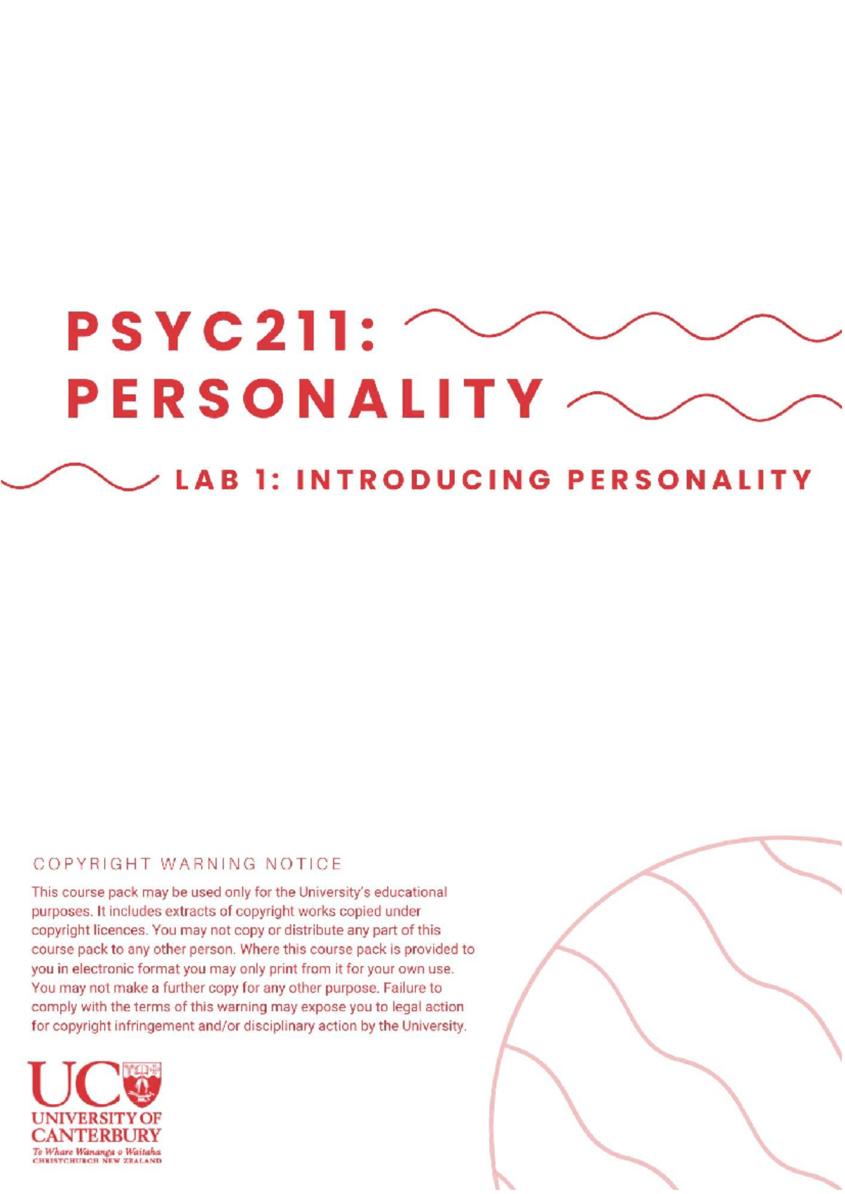 PSYC211 Lab 1: Personality Traits and Relationship Judgments - Studocu