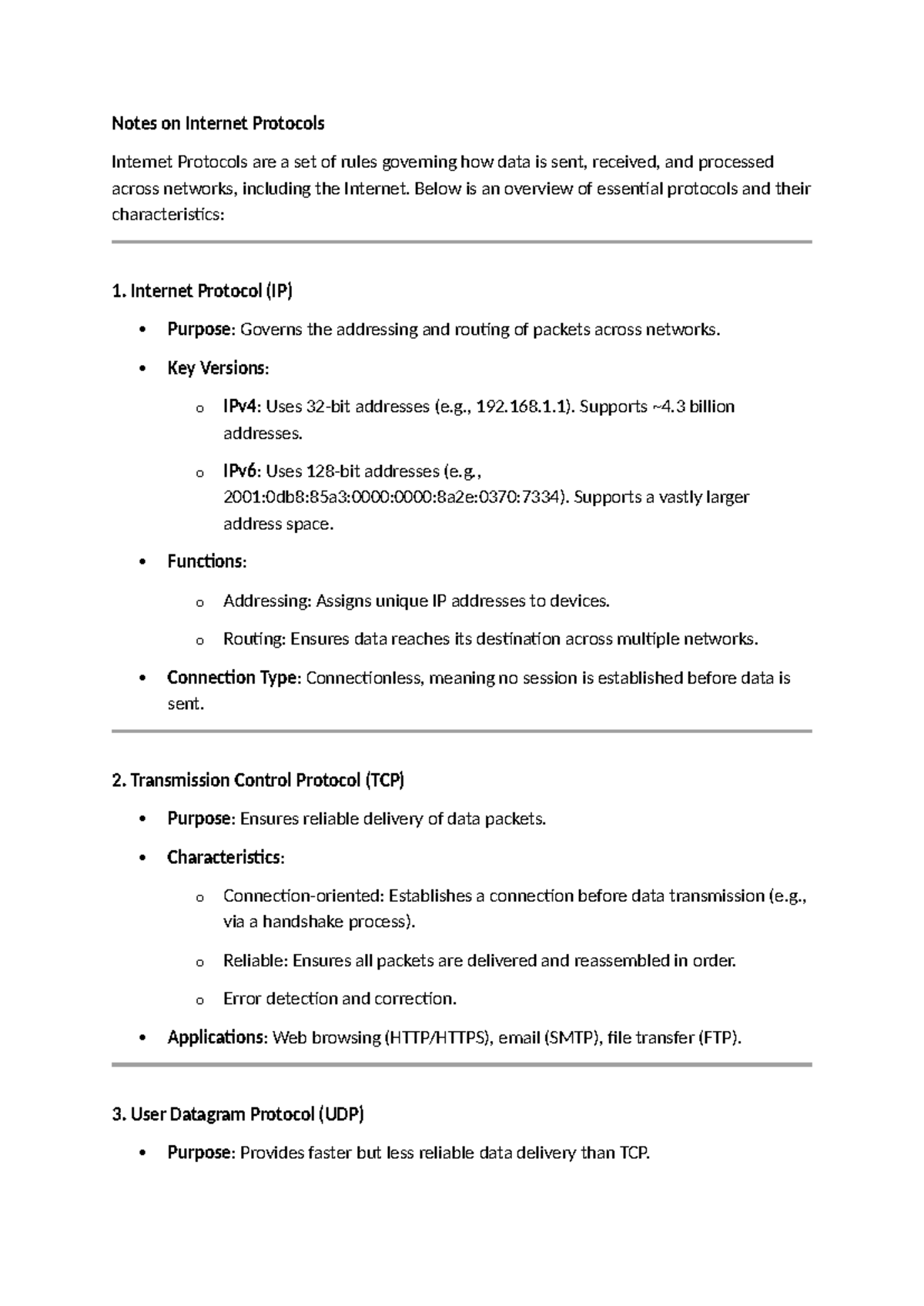 Test - steps for testing - Notes on Internet Protocols Internet ...
