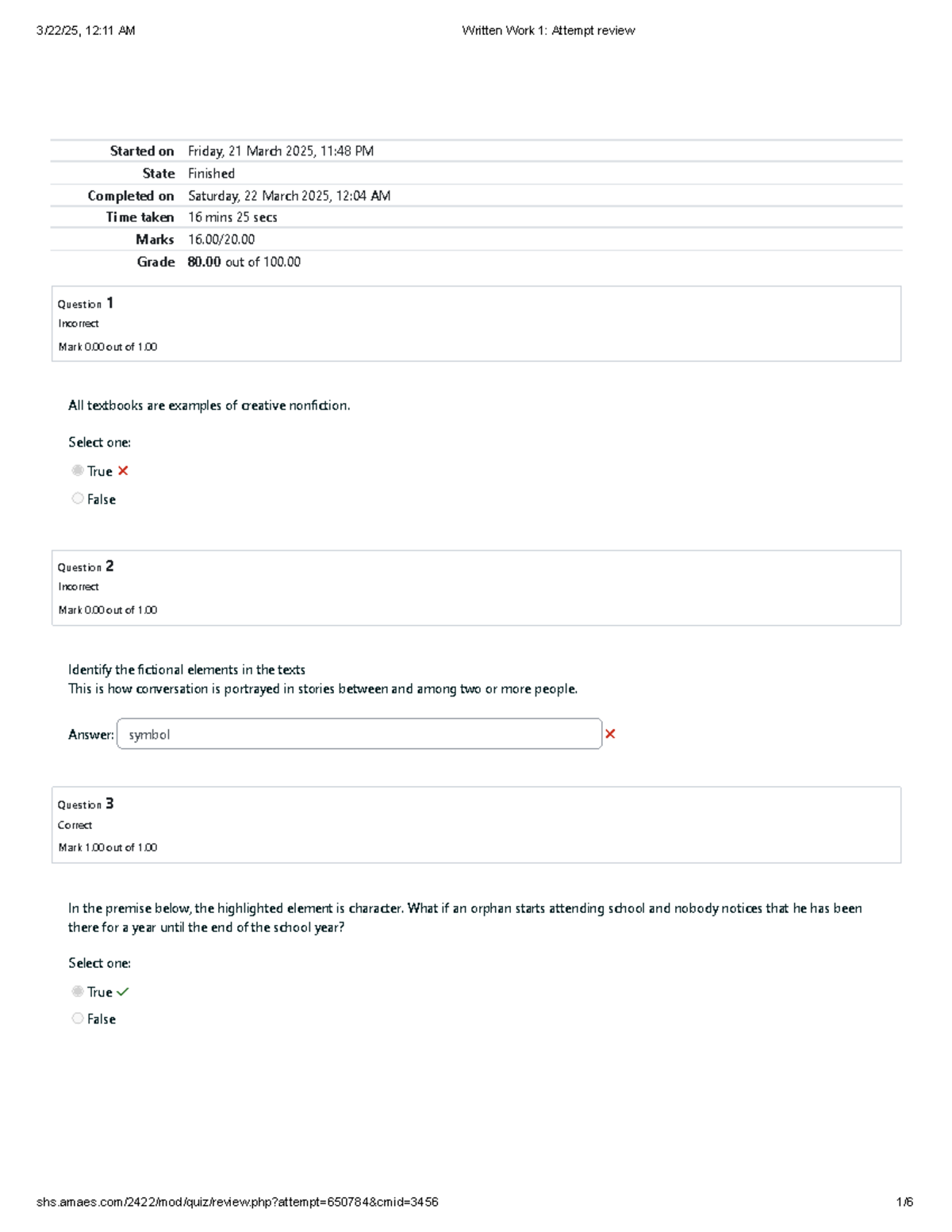 Written Work 1 (Course Code): Attempt Review and Analysis - Studocu