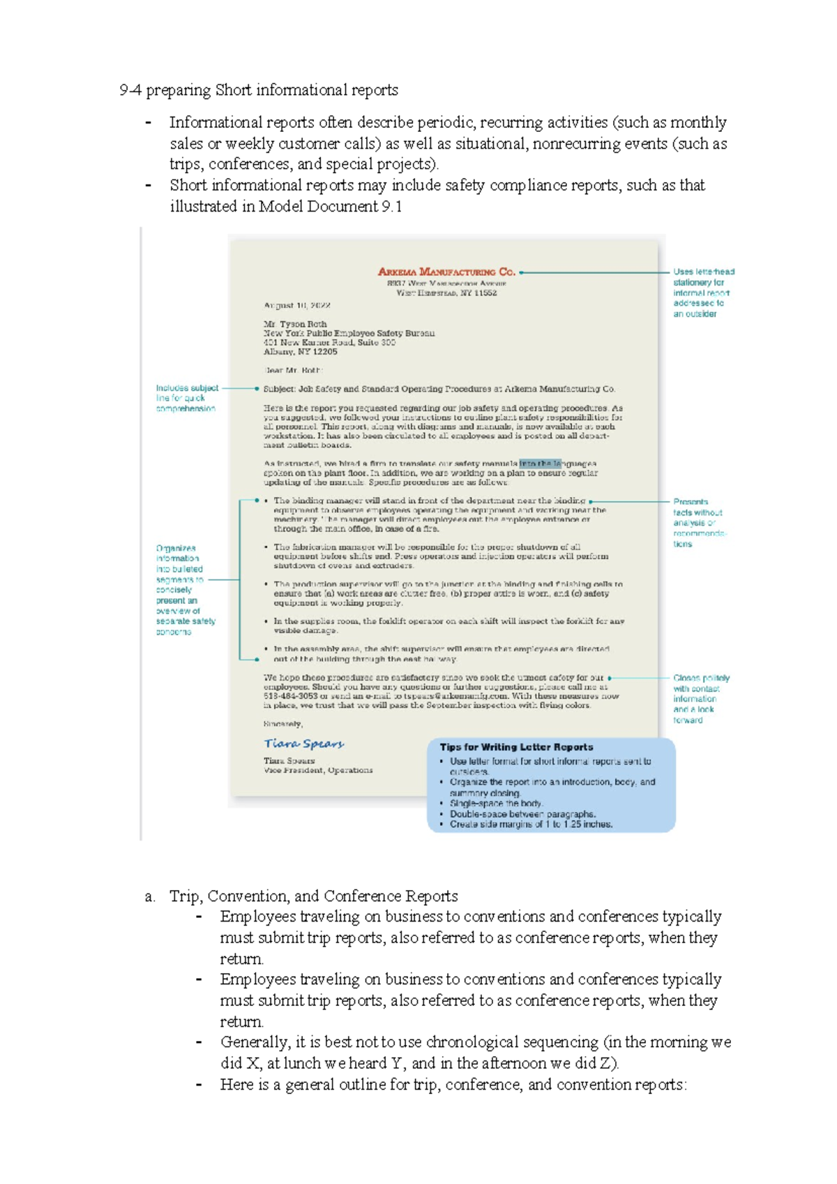Chapter 9: Preparing Informational & Analytical Reports - Studocu