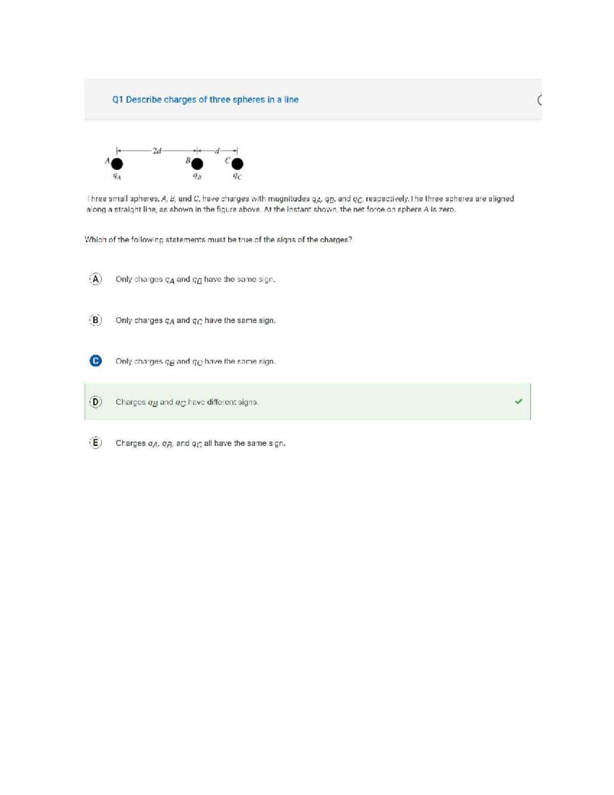 Unit 8 Quiz - Electric Forces and Fields Analysis - Studocu