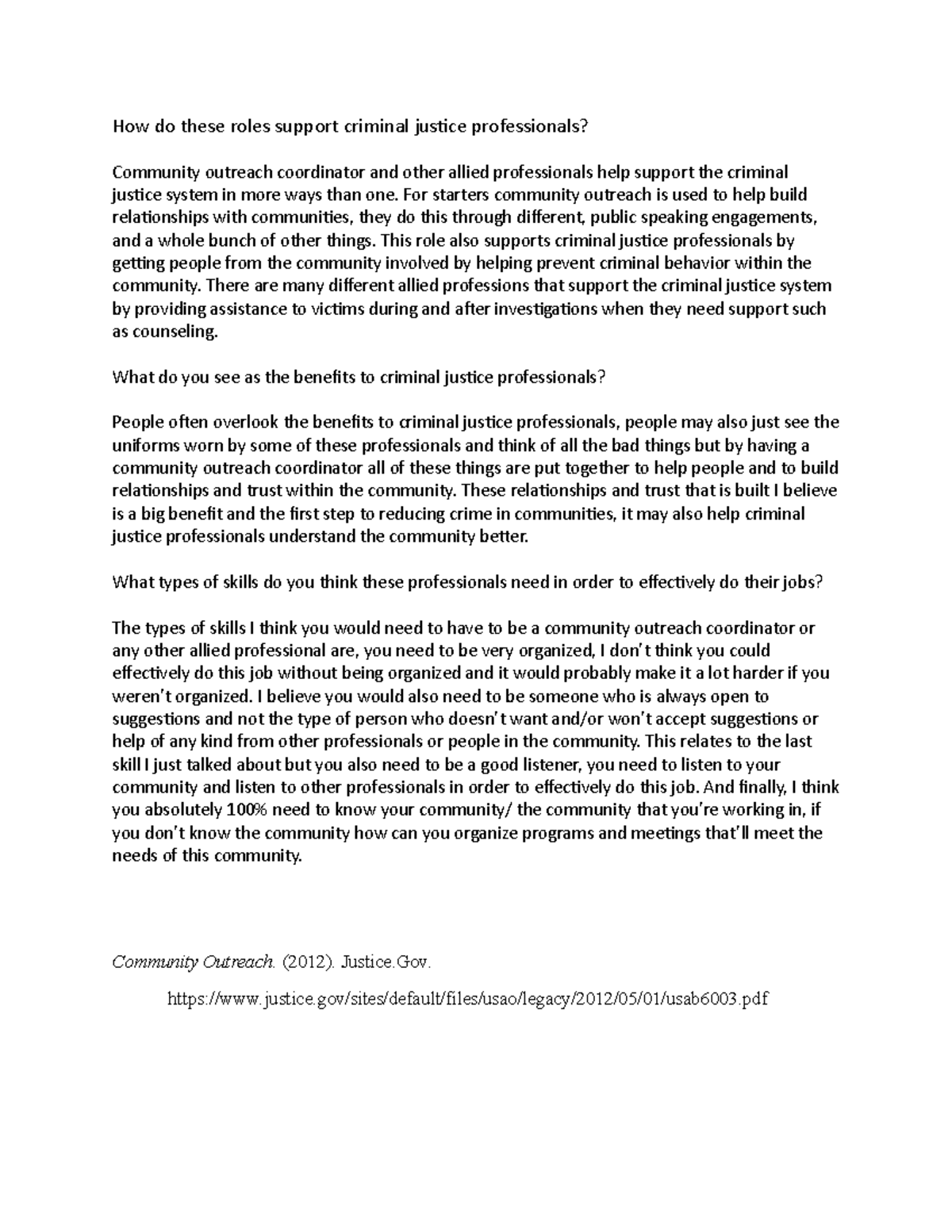 5-1 Journal: Roles & Benefits of Community Outreach in Criminal Justice ...