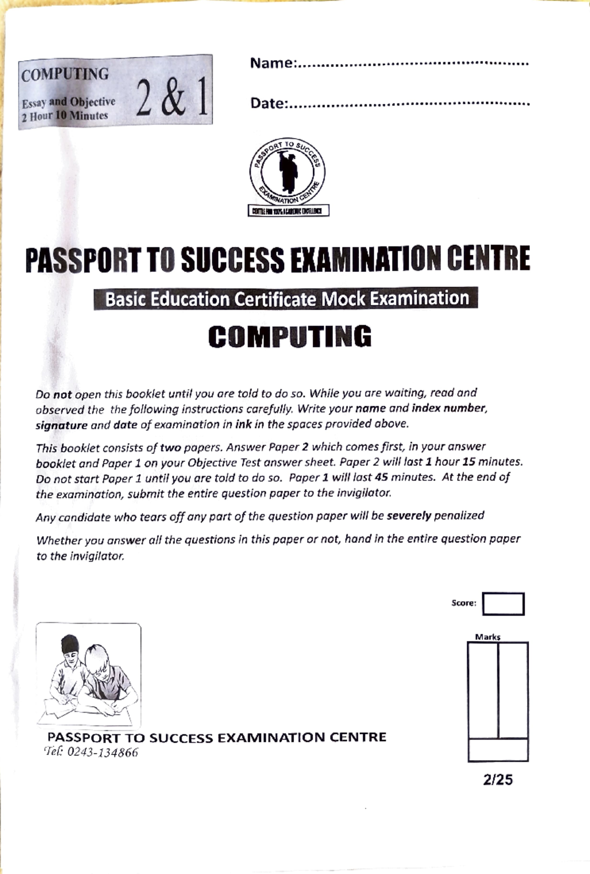COMPUTING 101 - Mock 1 Practice Test Review & Preparation - Studocu
