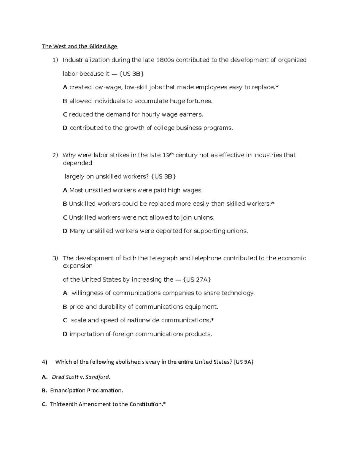 US History: The West and the Gilded Age Study Notes (Dual Credit) - Studocu
