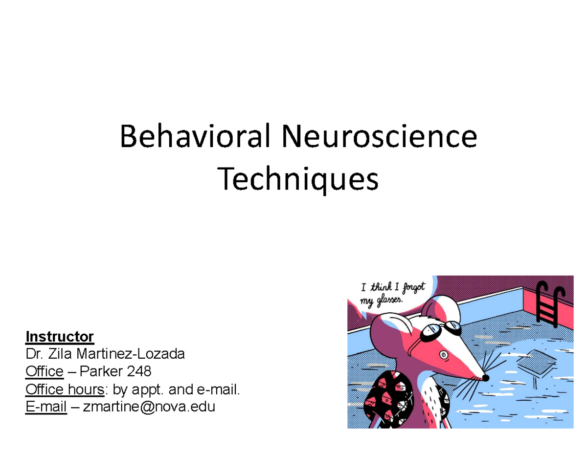 Behavioral Neuroscience: Assays & Techniques Overview - Behavioral ...