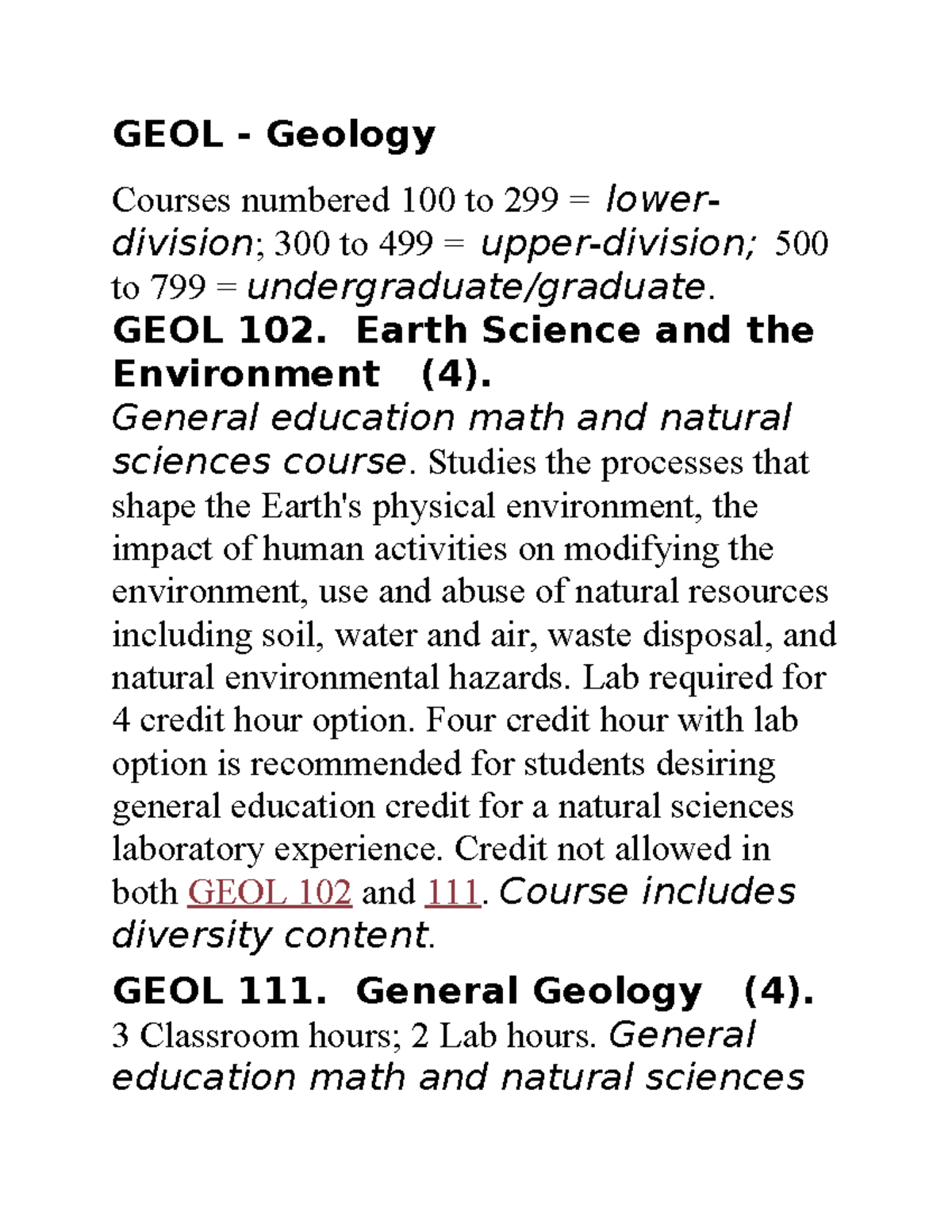 GEOL Course Overview: Earth Science, Geology, and Sustainability ...