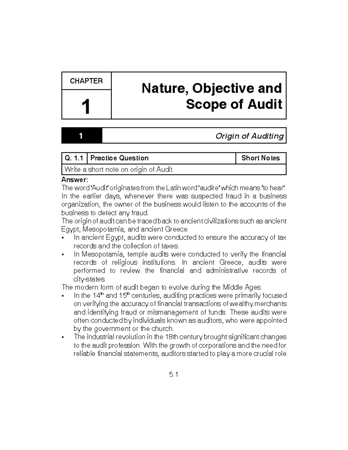 CA INTER Chapter 1: Nature, Objective & Scope of Audit Notes - Studocu