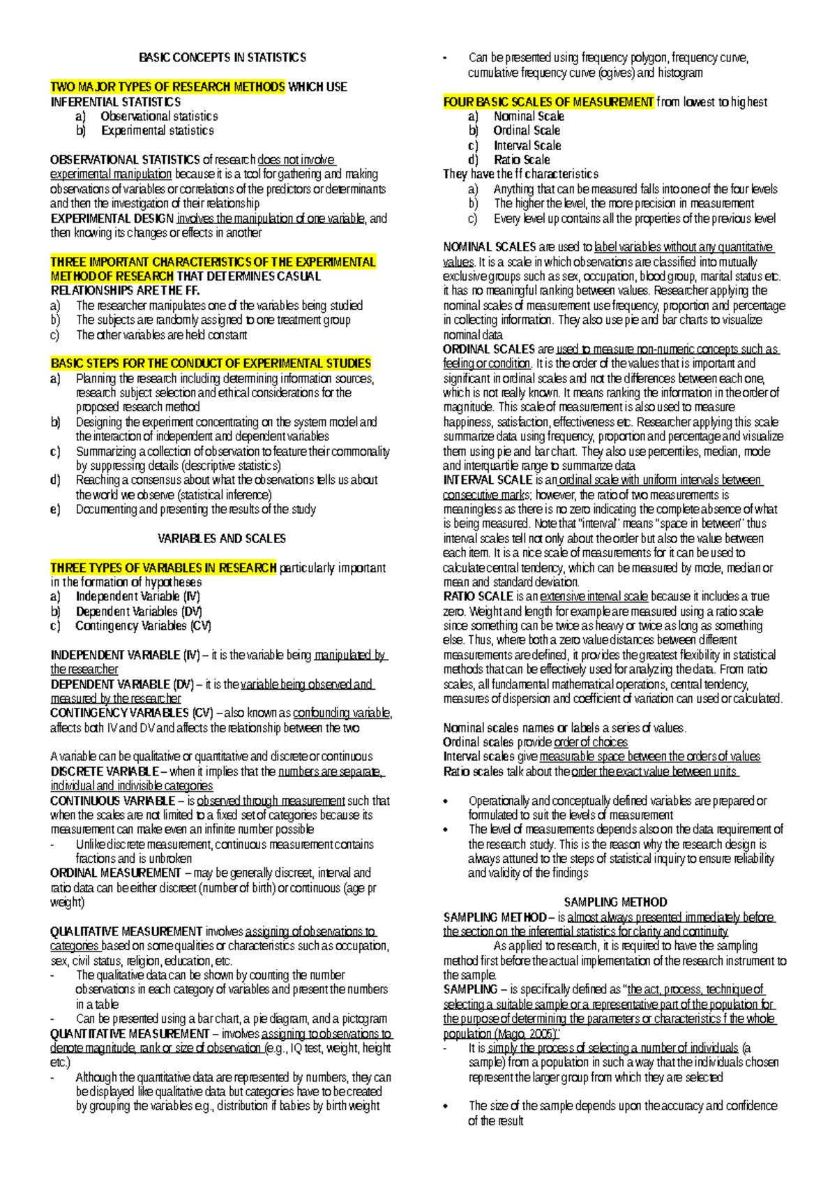 Introduction To Research Methods And Statistical Concepts In Statistics