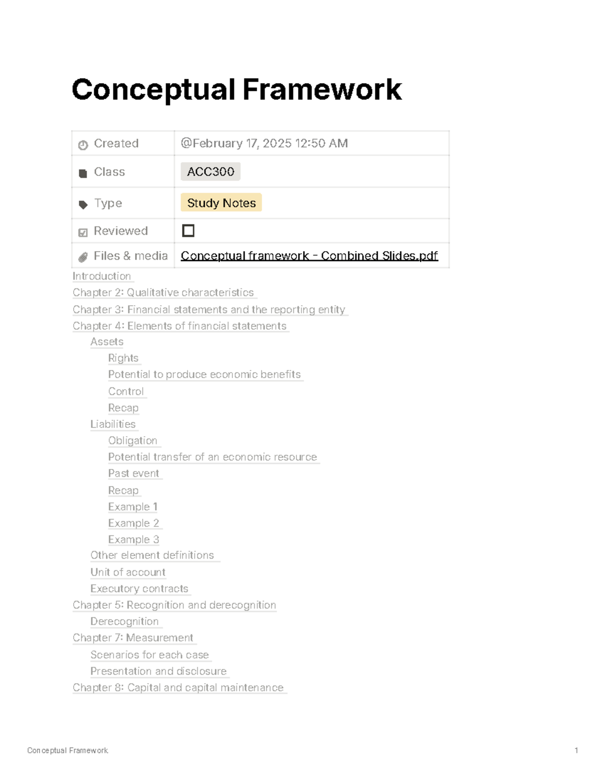 ACC300 Conceptual Framework Study Notes: Key Elements & Definitions ...