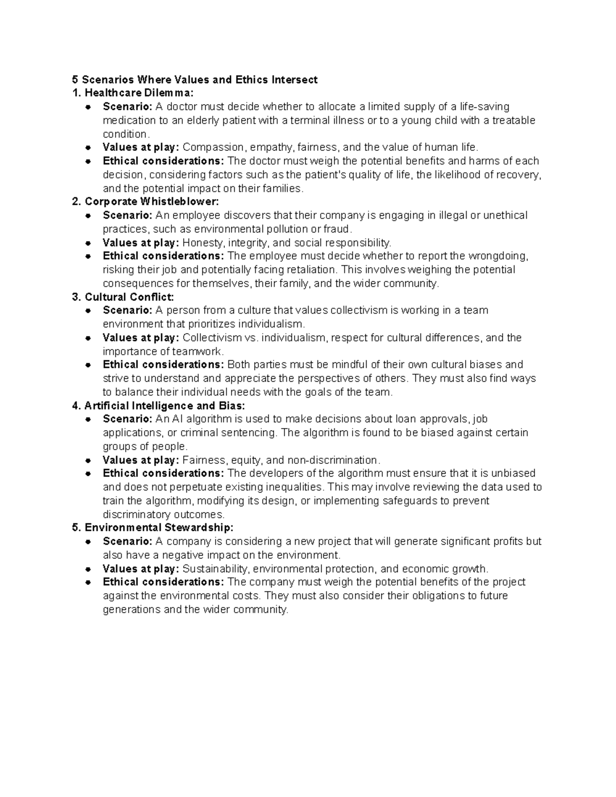 Create 5 example unique scenarios in where we can - 5 Scenarios Where ...