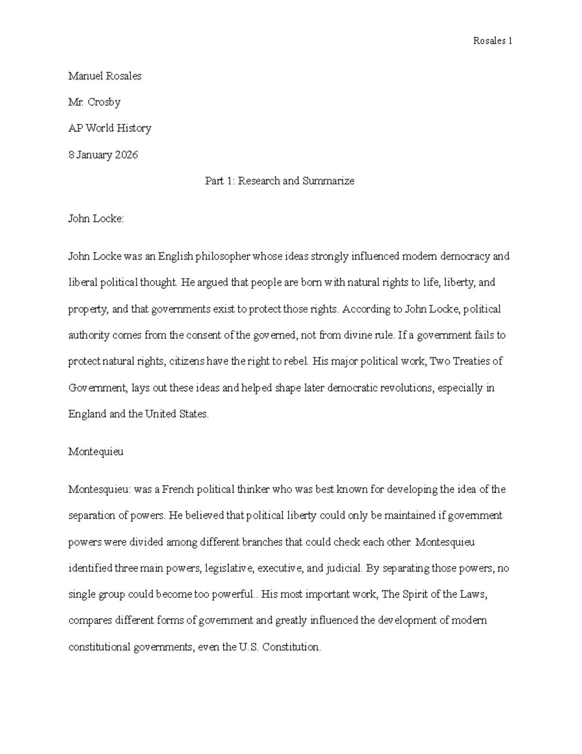 AP World History Project: Enlightenment Thinkers and Their Impact - Studocu