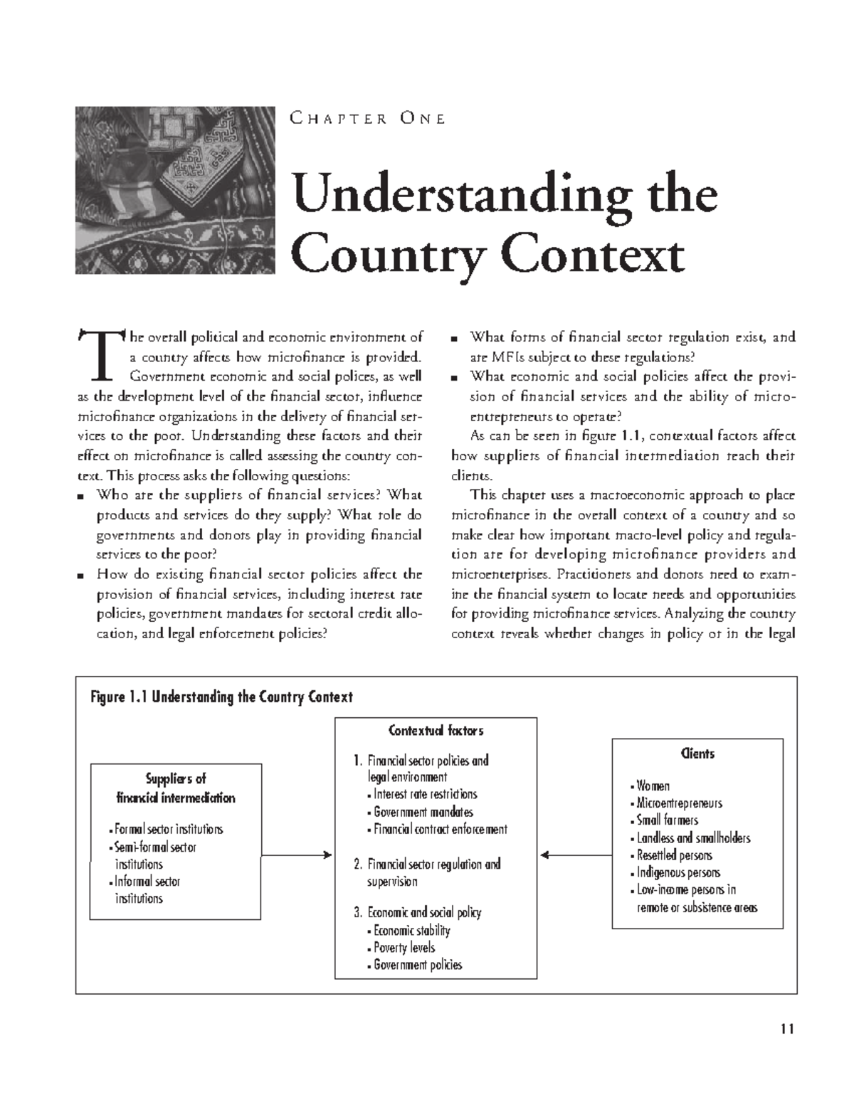 CHAPTER 1: Understanding the Country Context in Microfinance (MFIN 101 ...