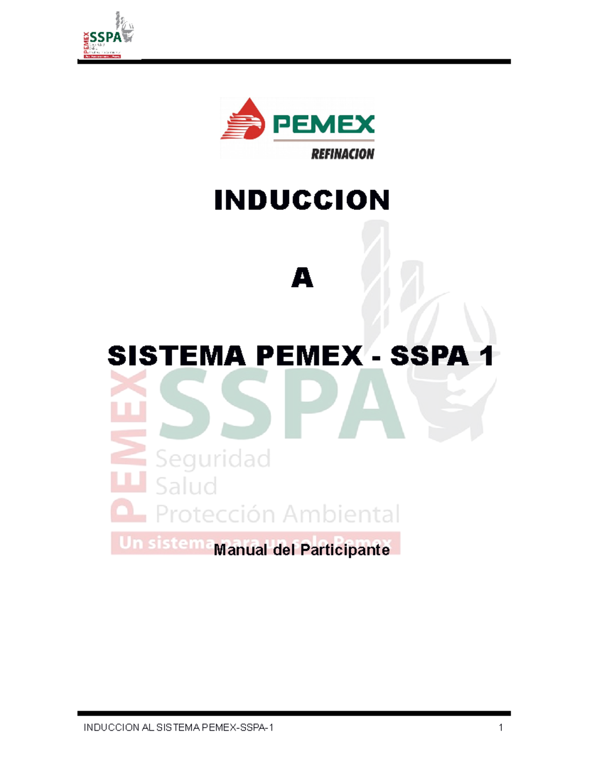 Manual de Inducción al Sistema PEMEX SSPA para Participantes - Studocu