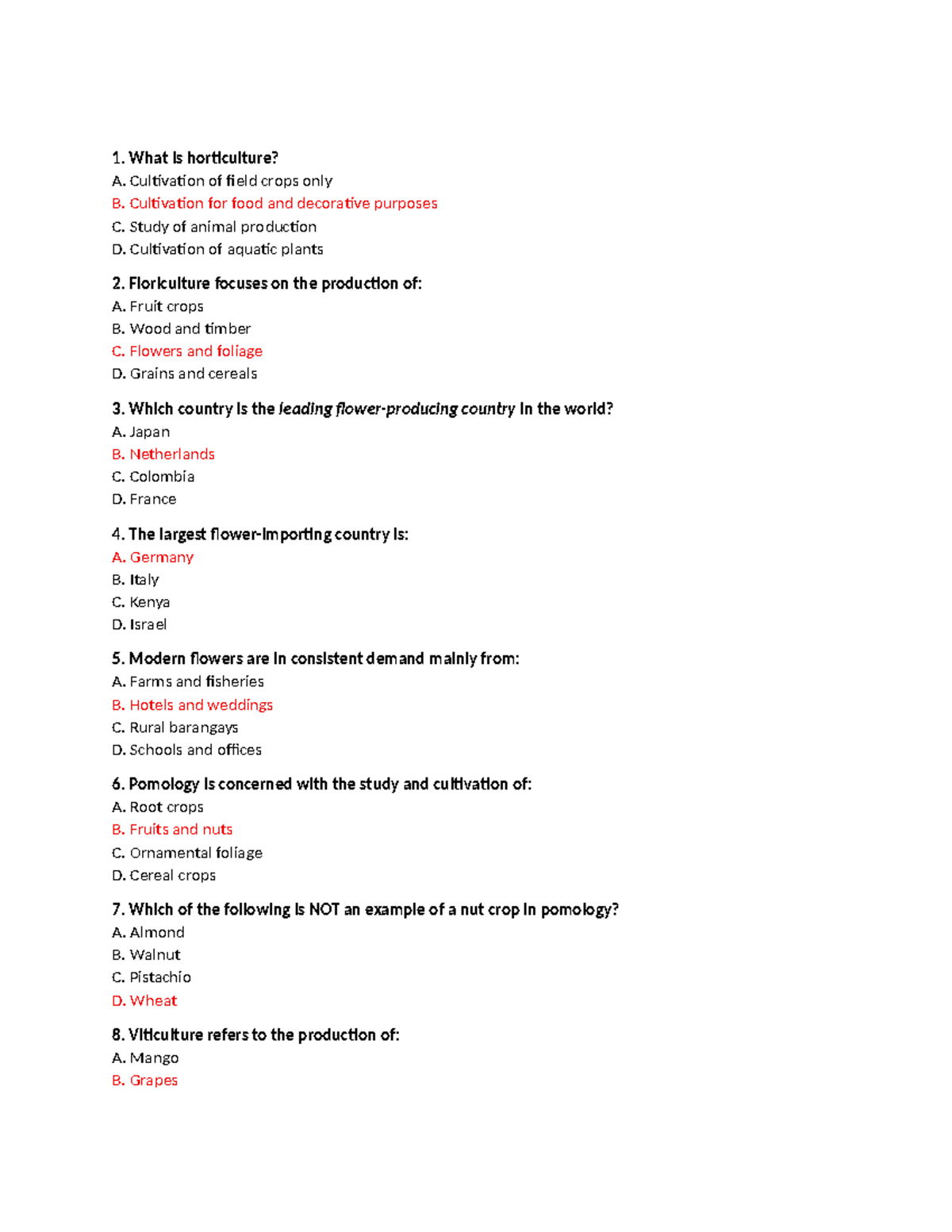 Prelim Quiz on Horticulture Concepts and Practices - Studocu