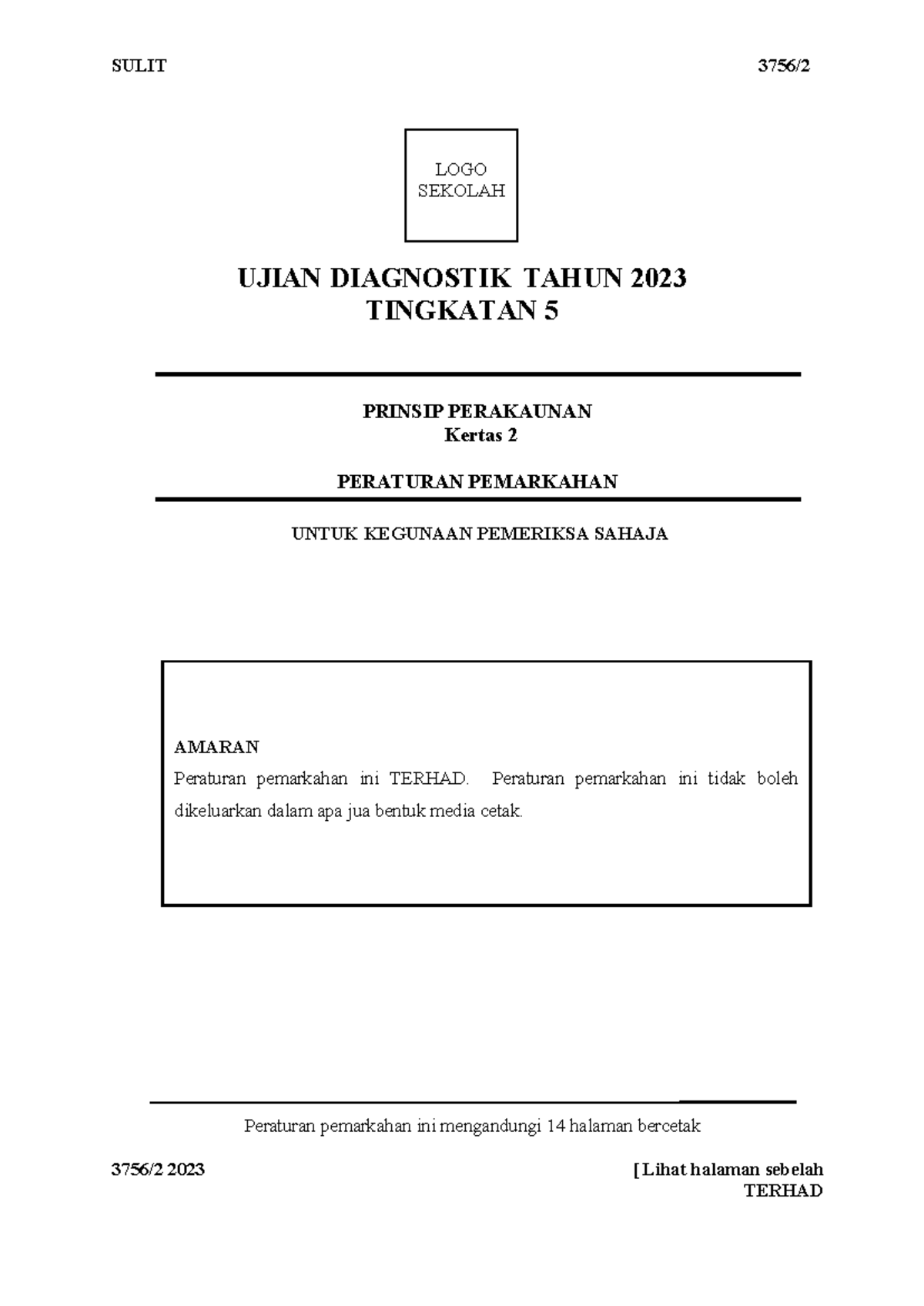 2023 UD Prinsip Perakaunan Kertas 2 Skema Pemarkahan - Studocu