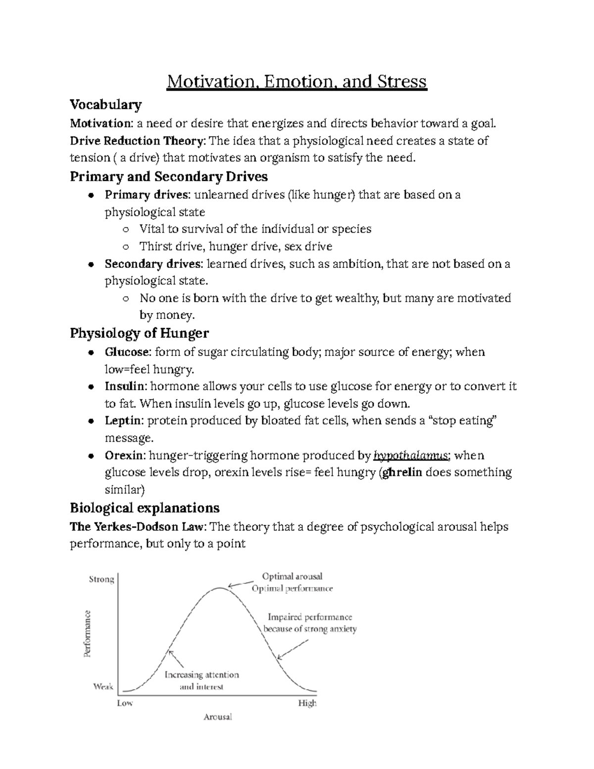 Motivation, Emotion, and Stress - Motivation, Emotion, and Stress ...