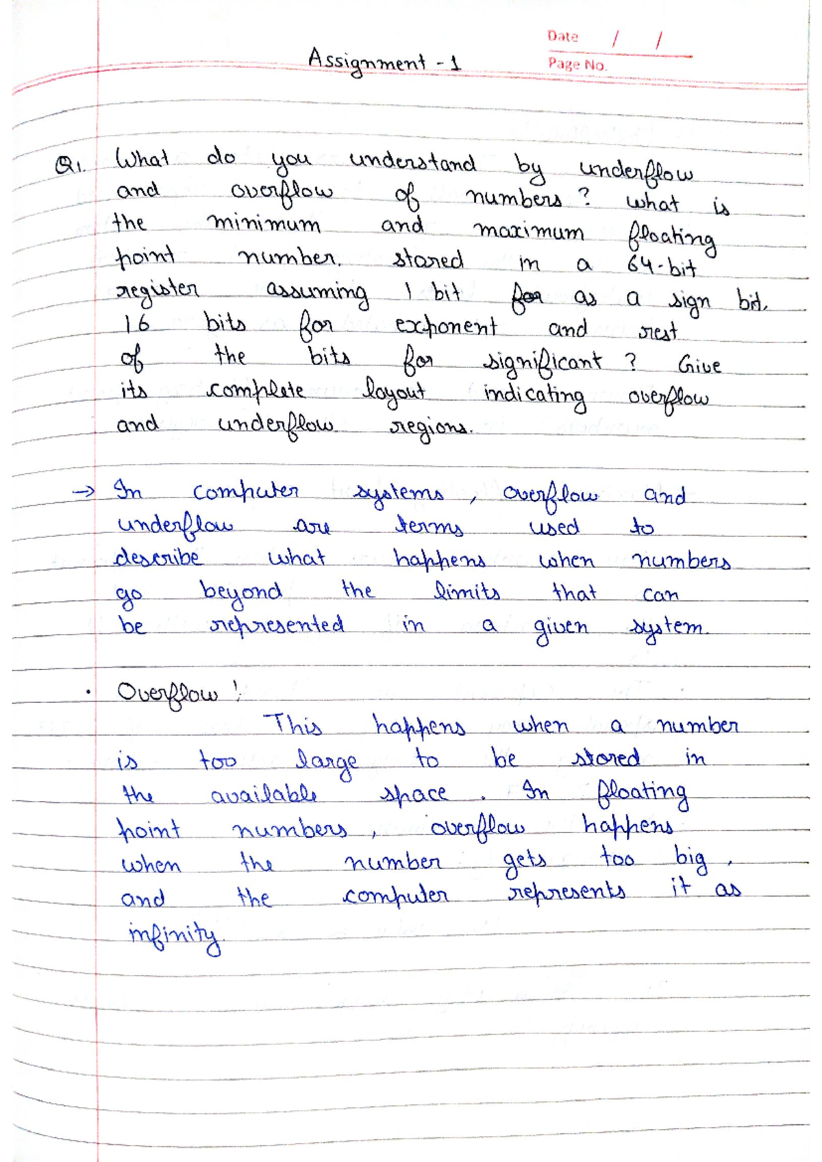 DD assignment 1 - Date Assignment Page No. Q1. What do you understand ...