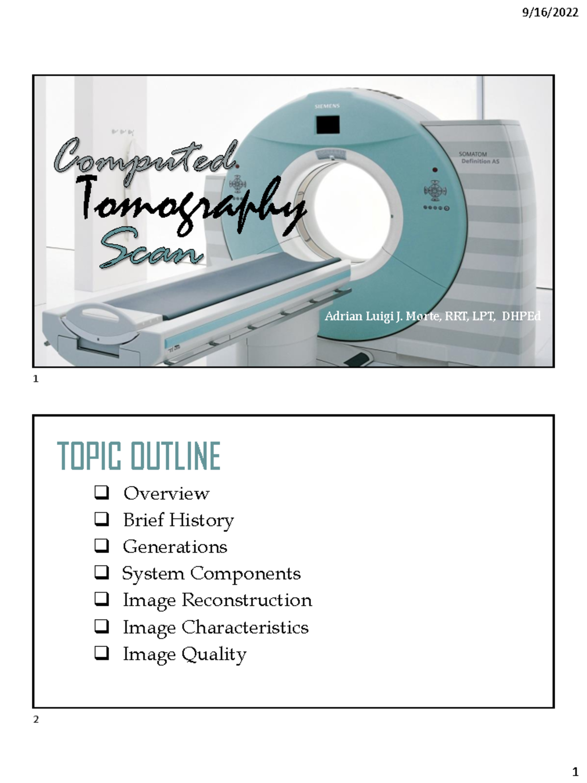 CT Scan Overview and Historical Development Notes - Studocu