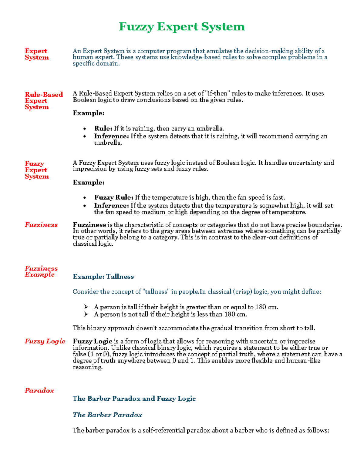 Fuzzy Expert System: Understanding Fuzzy Logic and Its Applications - Studocu
