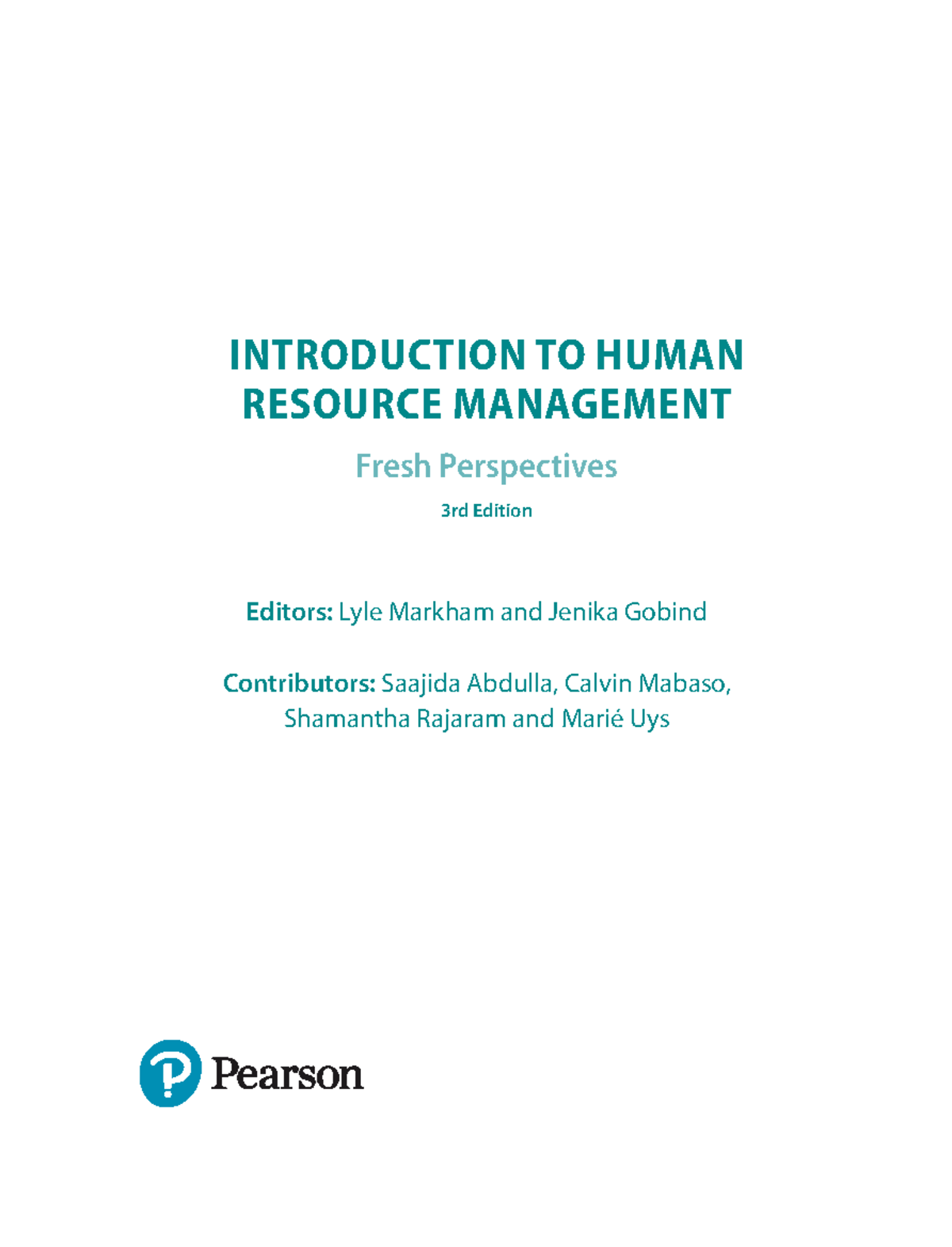 9781485714903 Intro to HR Management Chapter 1: Overview and Concepts ...