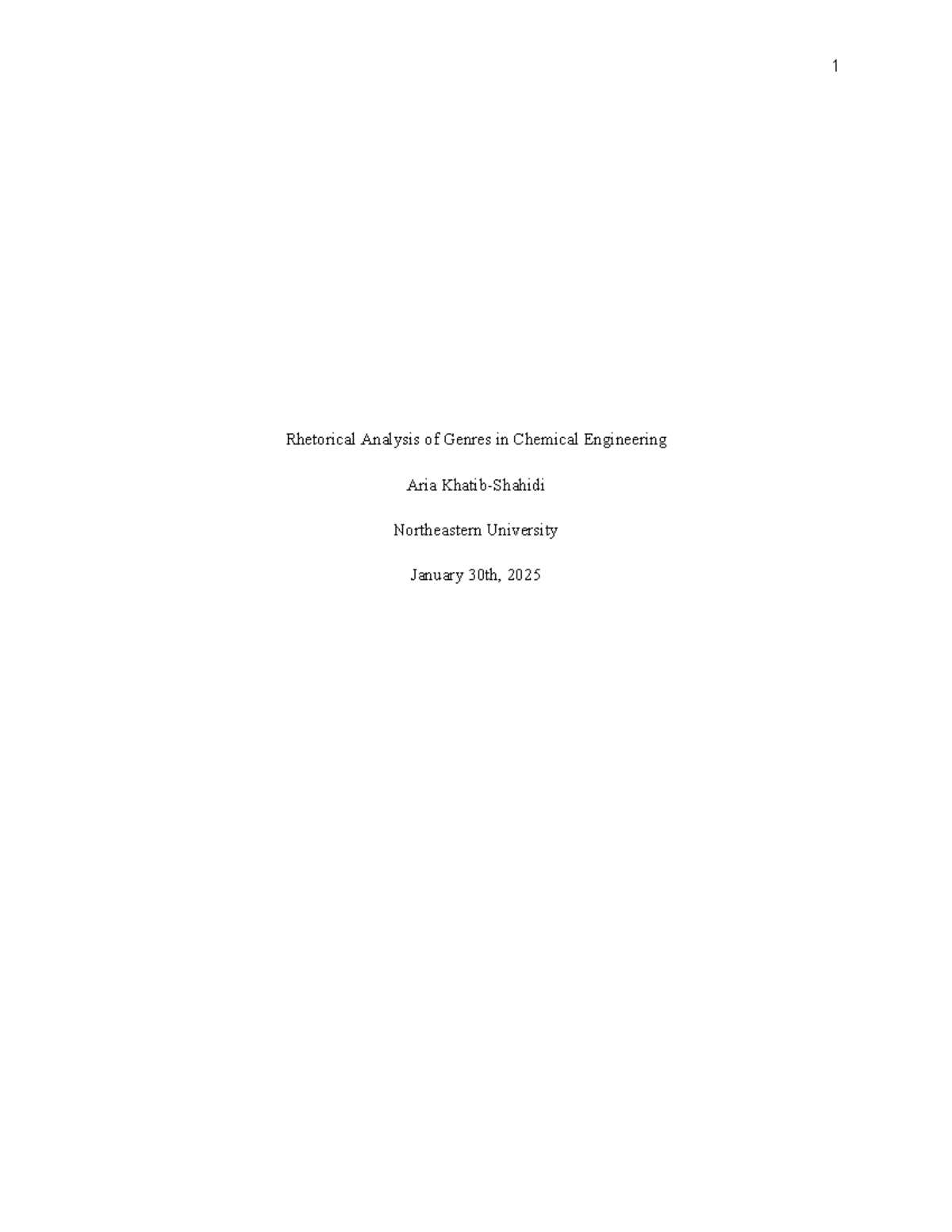 Advanced Writing Essay - Rhetorical Analysis of Genres in Chemical ...