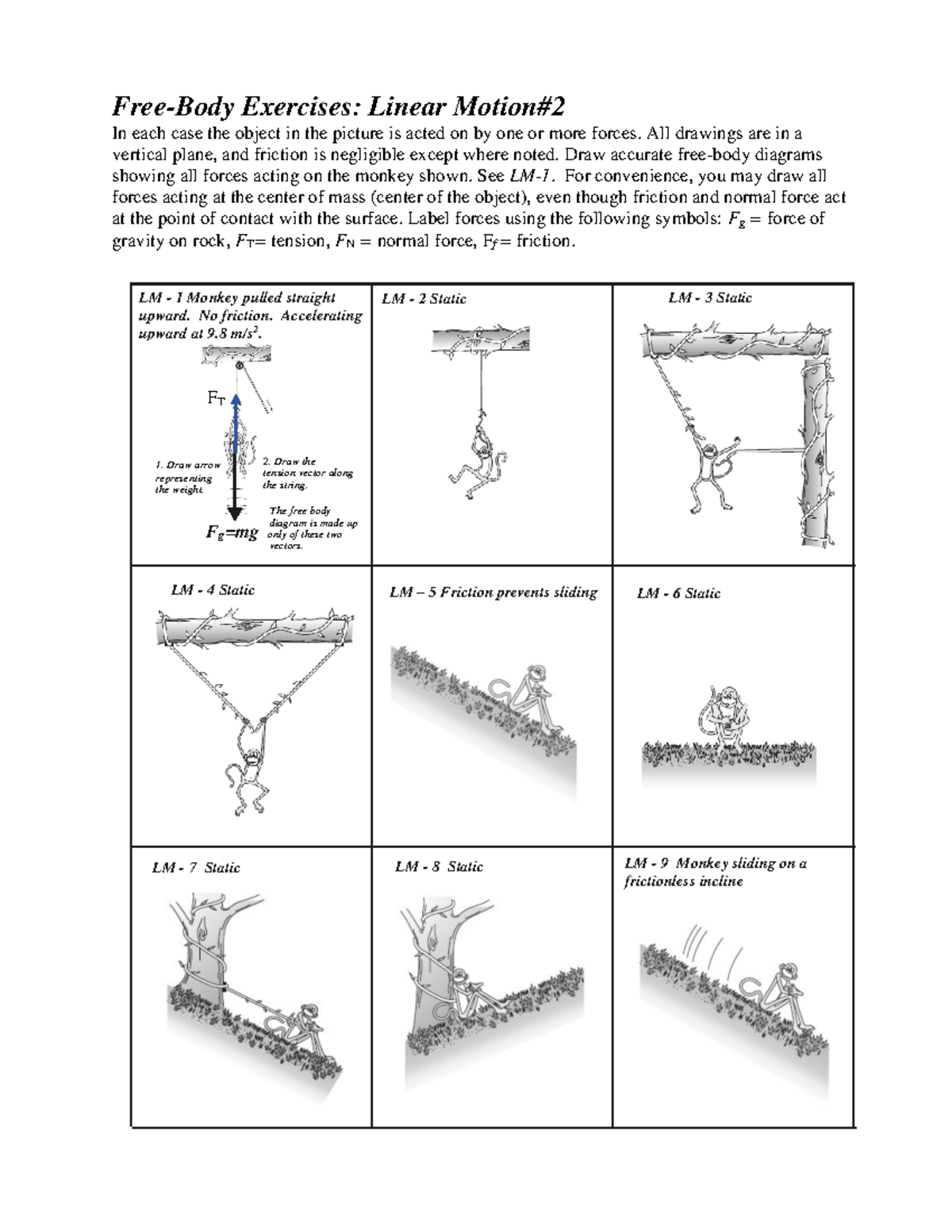 Phizzics Checkup 4 Linear Motion - F ree-Body Exercises: Linear Motion ...