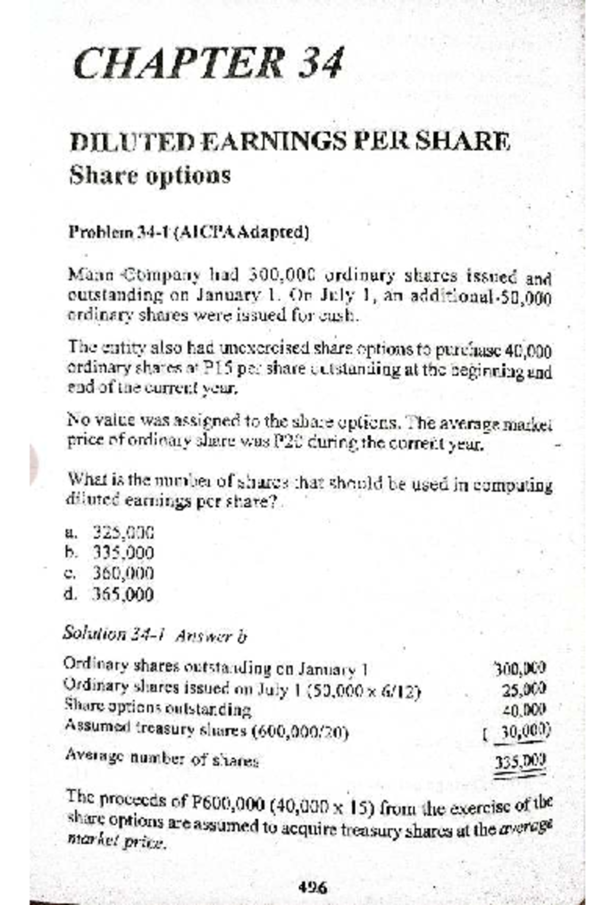 CHAPTER 34 DILUTED EARNINGS PER SHARE (Volume 2) 250714 203542 - Studocu