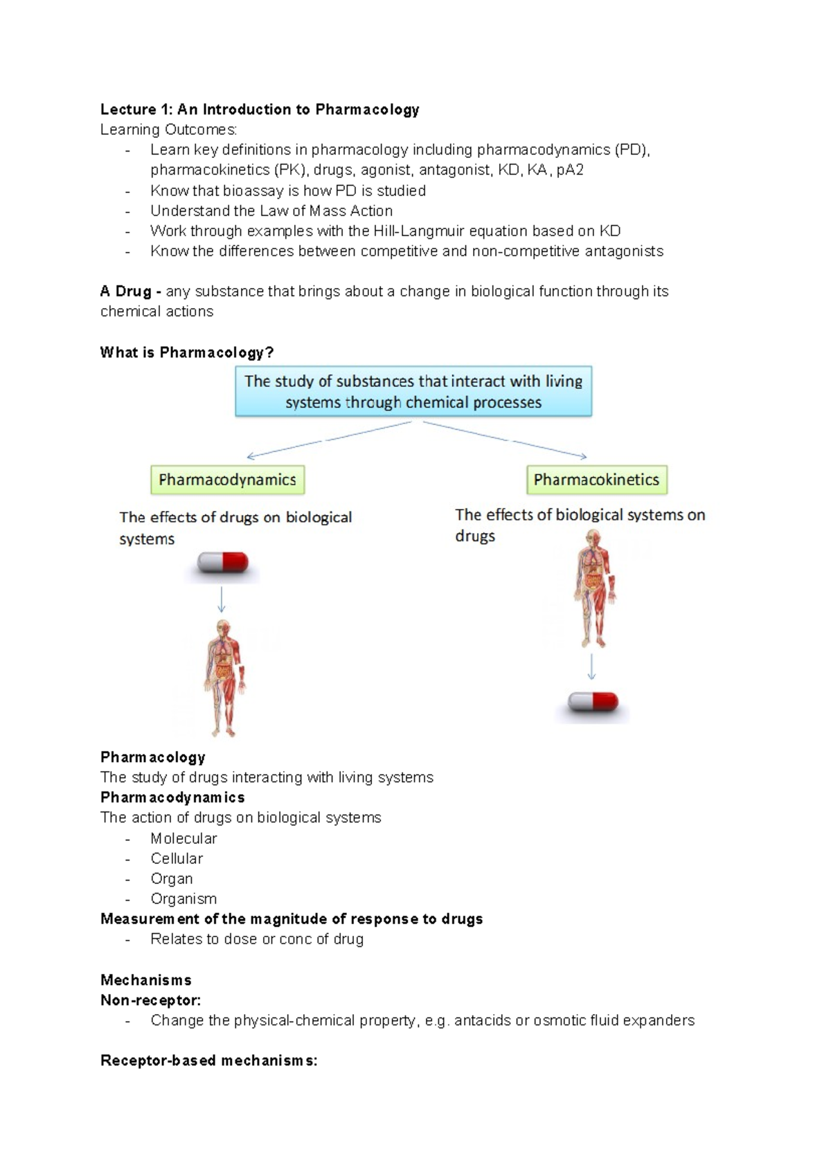 Pharmacology 1: Lecture 1 - Introduction to Key Concepts and Mechanisms ...