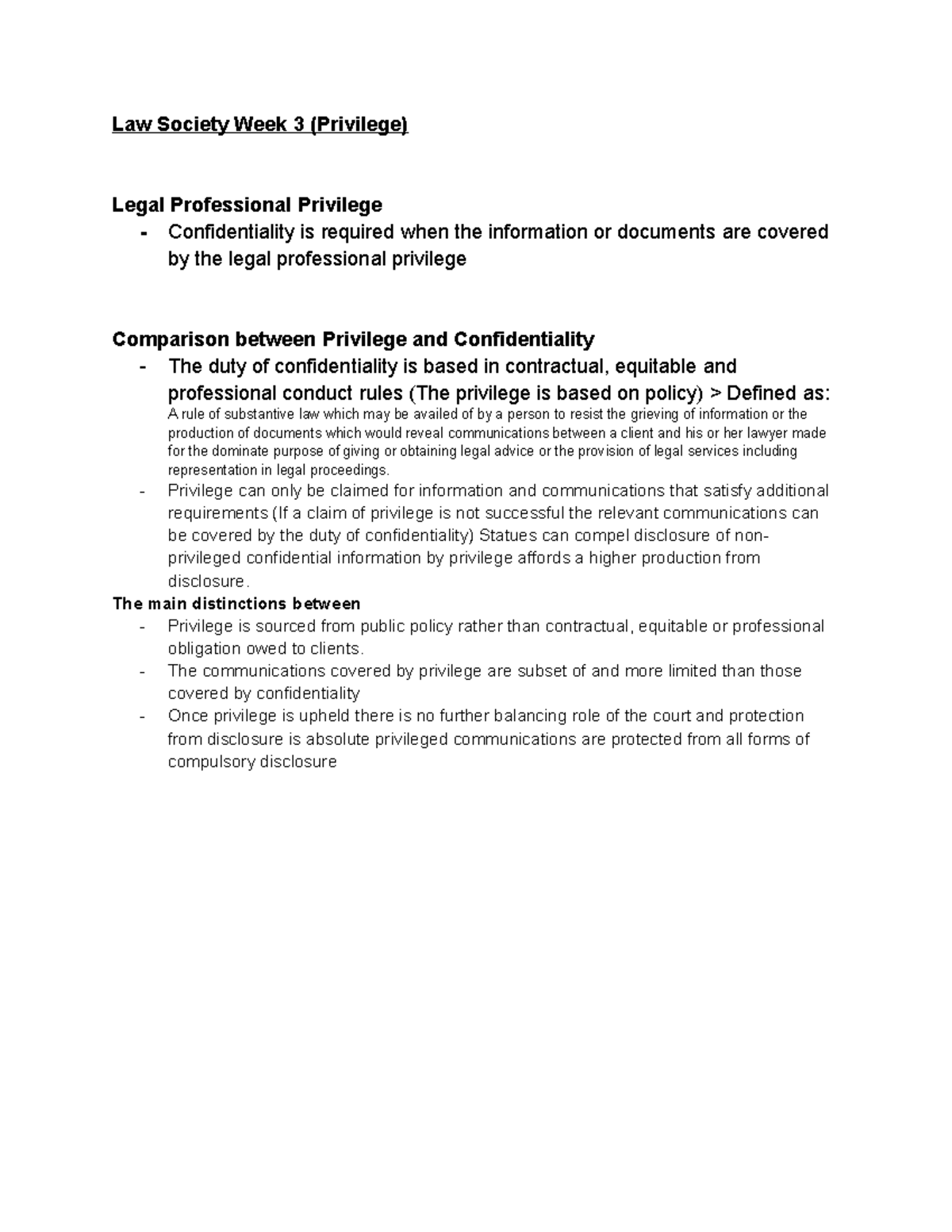 Law Society Week 3: Understanding Legal Privilege vs. Confidentiality ...