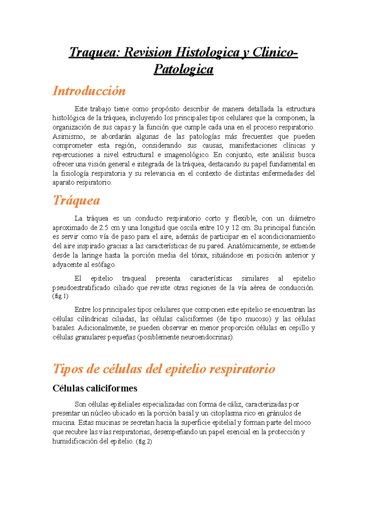 Revisión Histológica y Patológica de la Tráquea: Introducción y ...